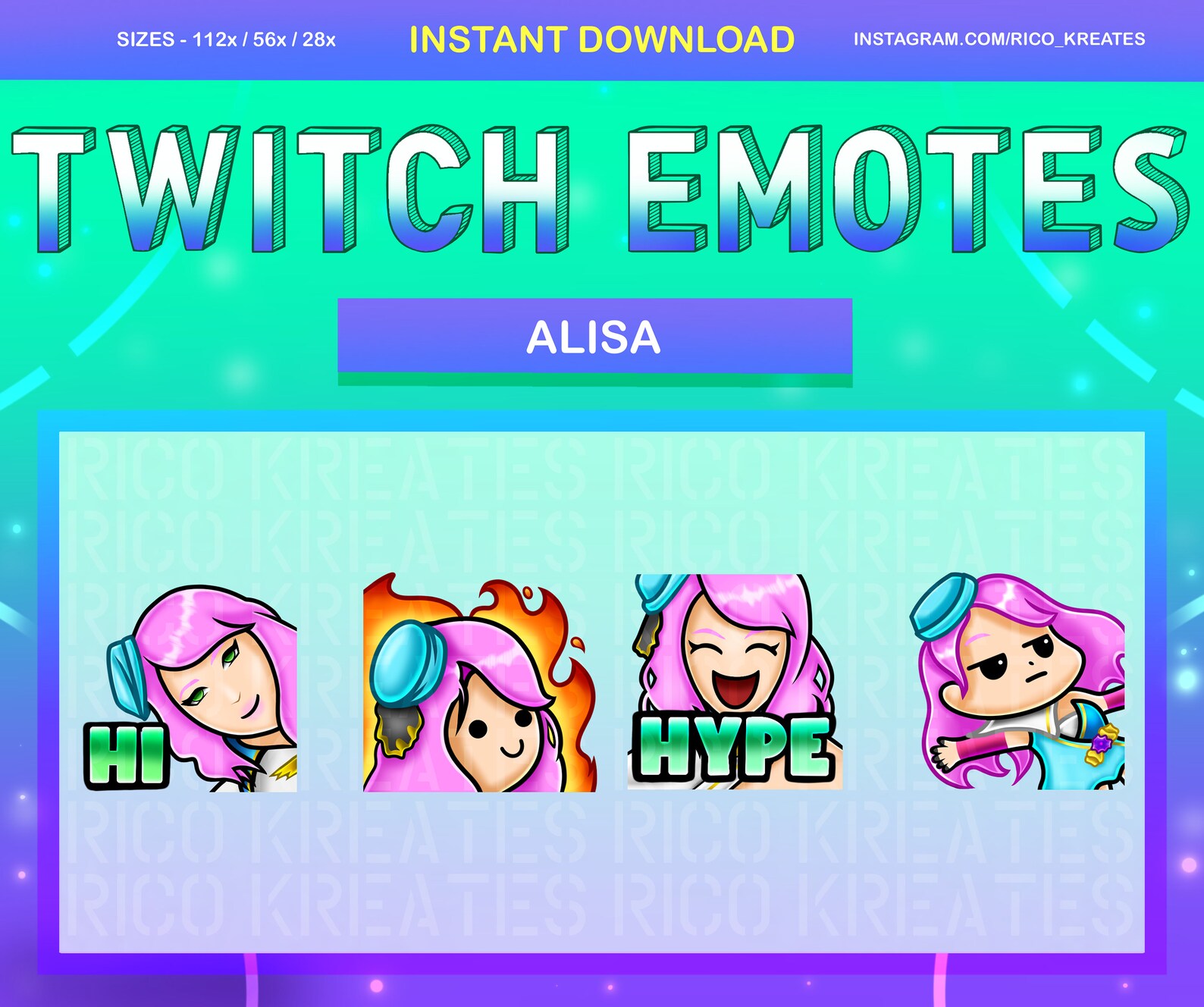 Alisa Tekken 8 Twitch Emote Pack 112x112 / 56x56 / 28x28 - Twitch ...
