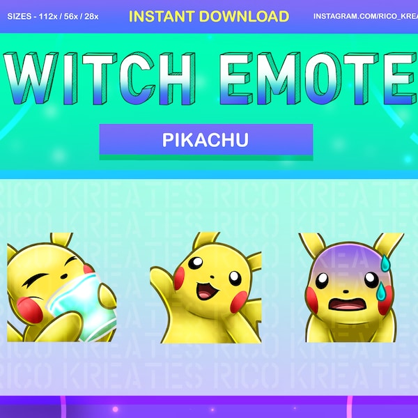 Pikachu Emotes Pack - Etsy