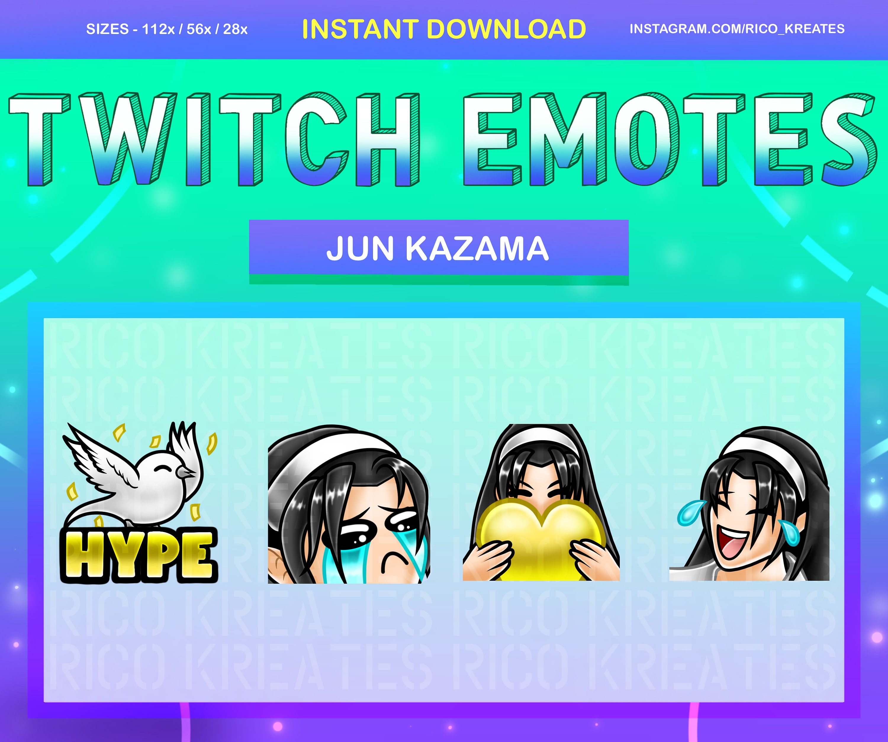 Jun Kazama Tekken 8 Twitch Emote Pack 112x112 / 56x56 / 28x28 - Twitch ...