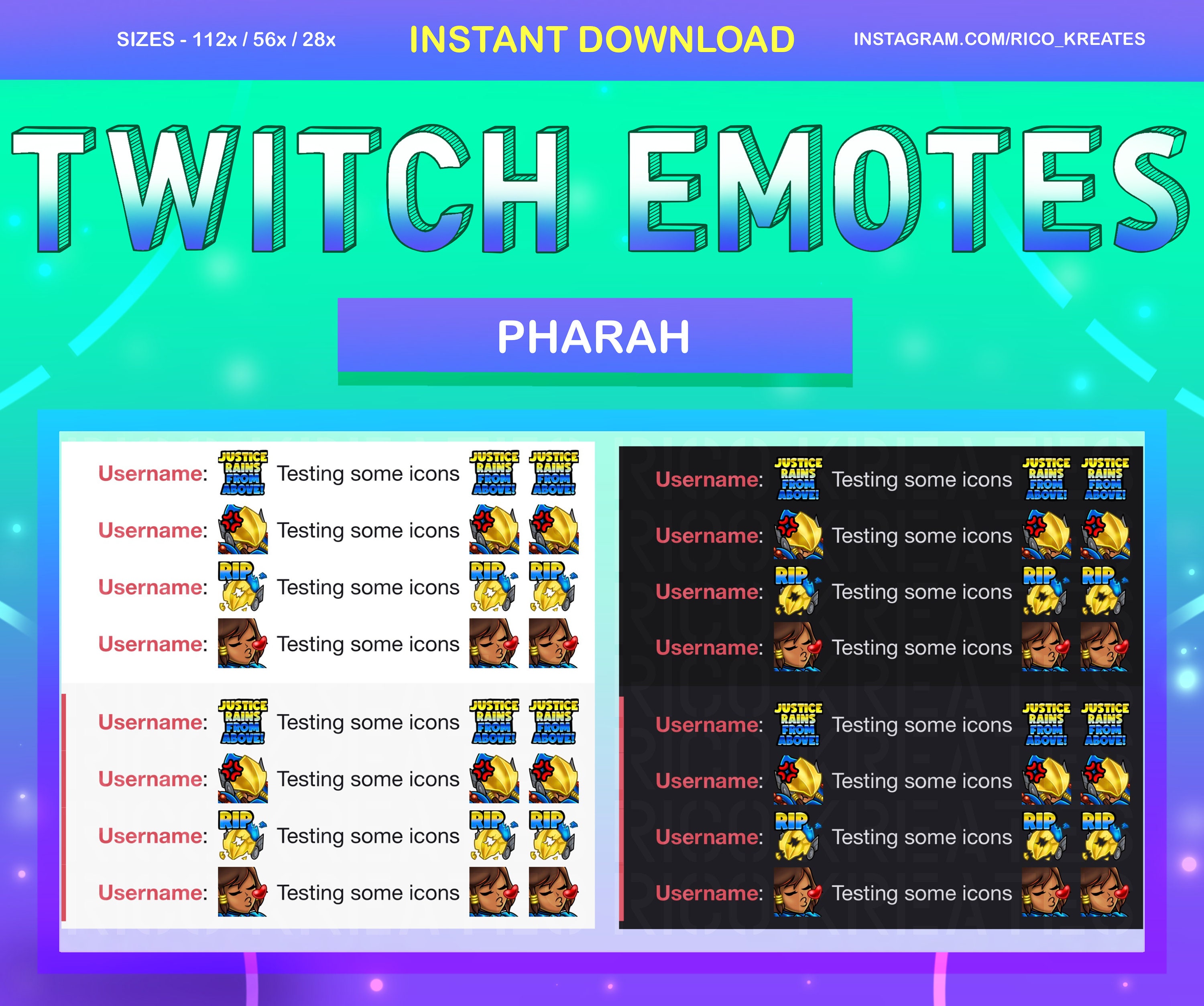 Pharah Overwatch Twitch Emote Pack 112x112 / 56x56 / 28x28 - Twitch ...