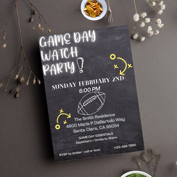 Football Watch Party Invitations - Etsy