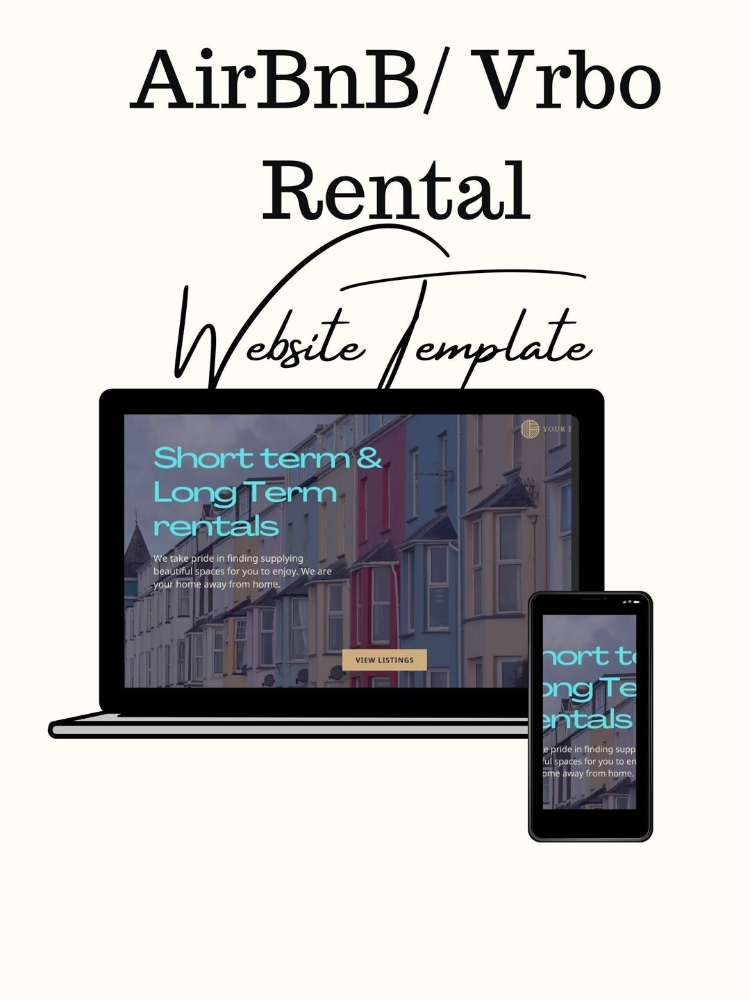 Airbnb Website Design, Canva Template for Rental, Personalized Canva ...