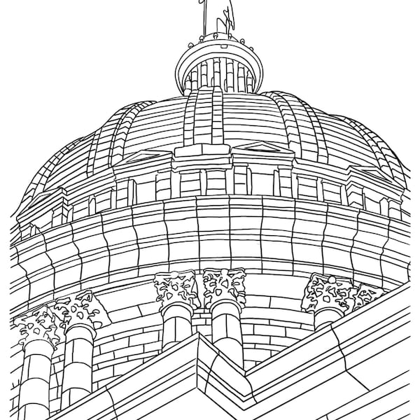 Custom Outline Building Drawing - Etsy