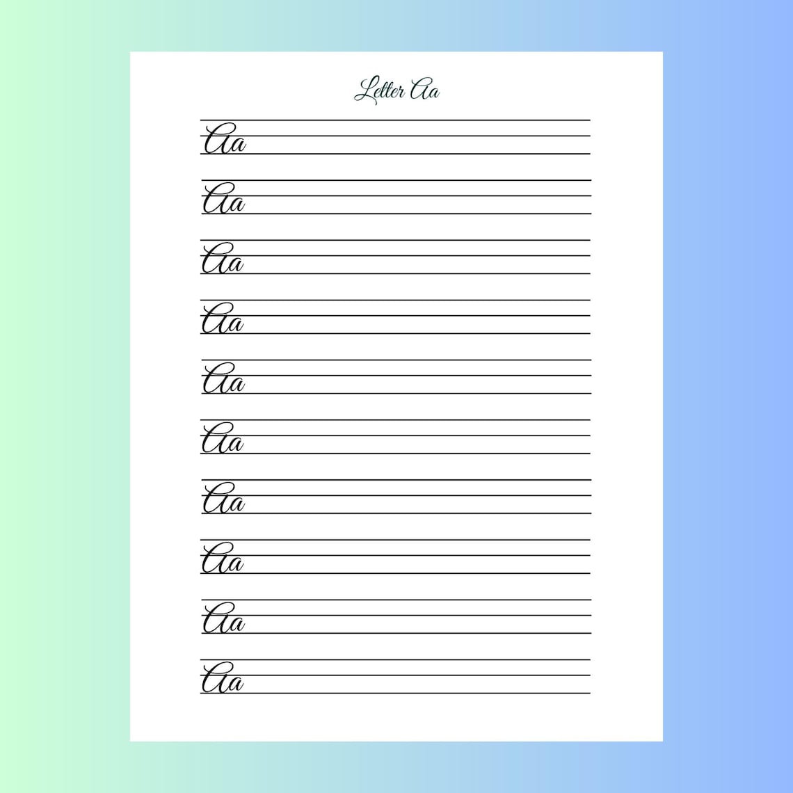 Cursive Alphabet Tracing Pages Script A-Z 26 Printable Pages PDF ...