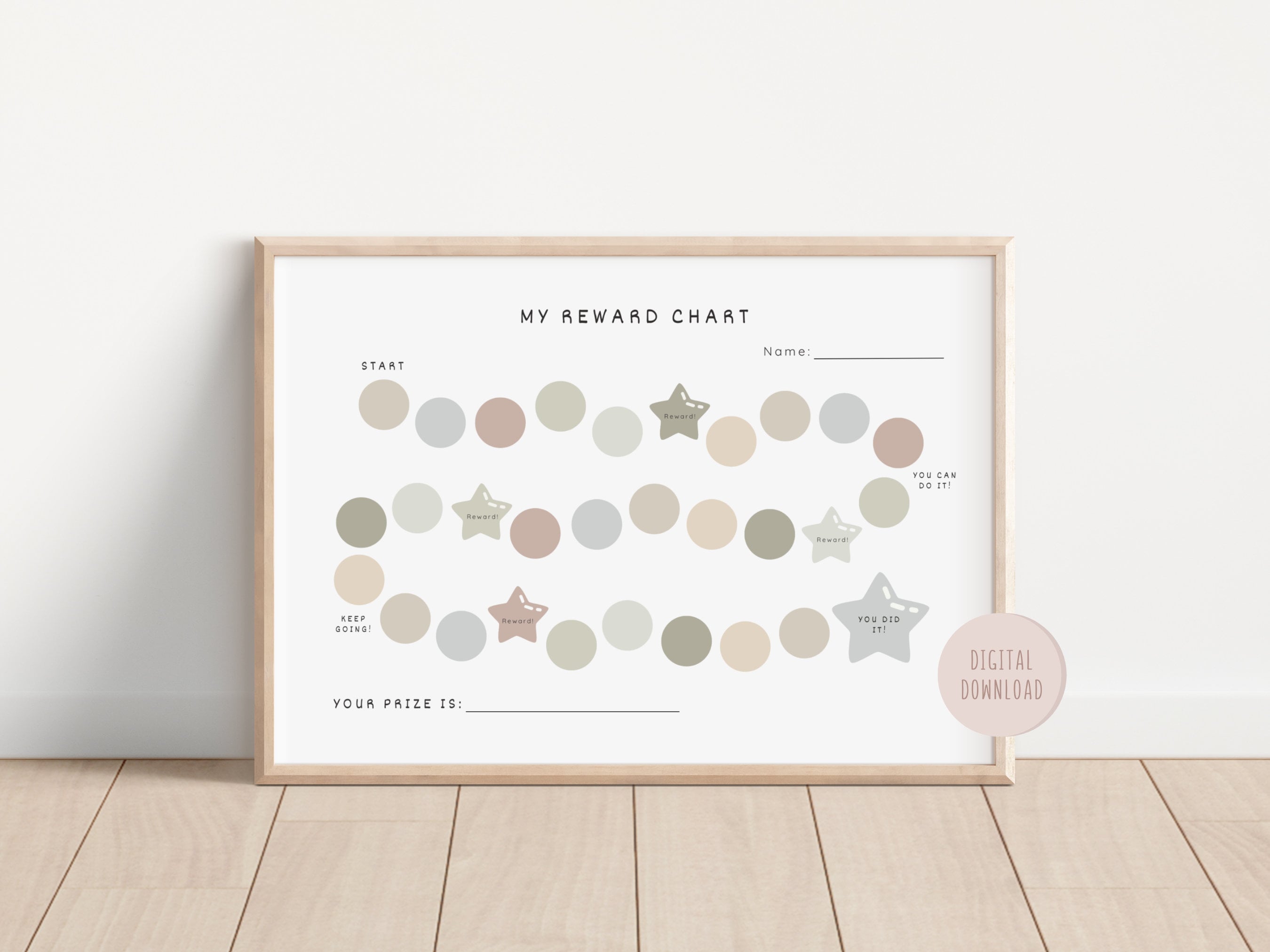 Toddler Reward Chart Printable Sticker Chart Kids Reward Chart Neutral ...