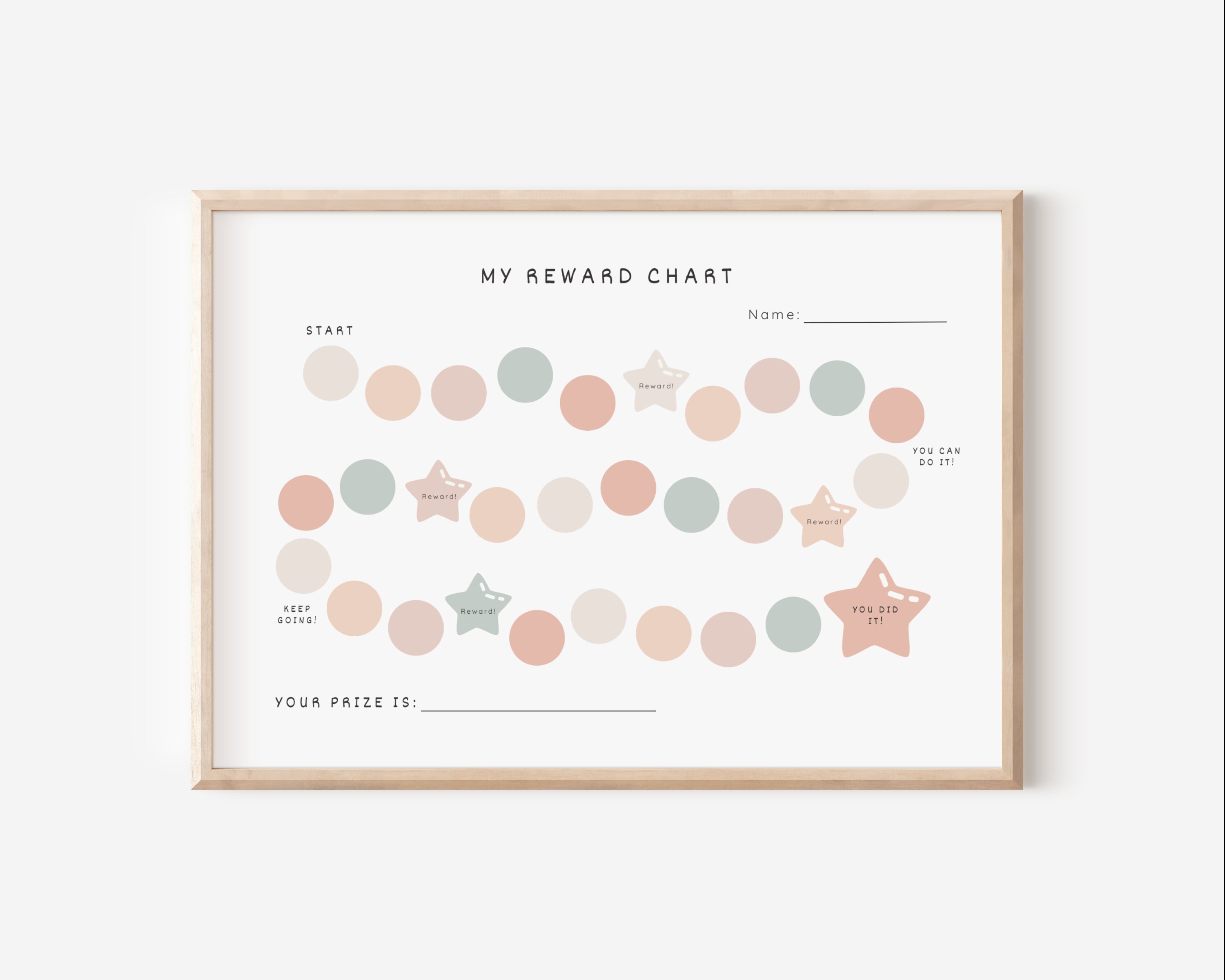 Toddler Reward Chart Printable Sticker Chart Kids Reward System Boho ...