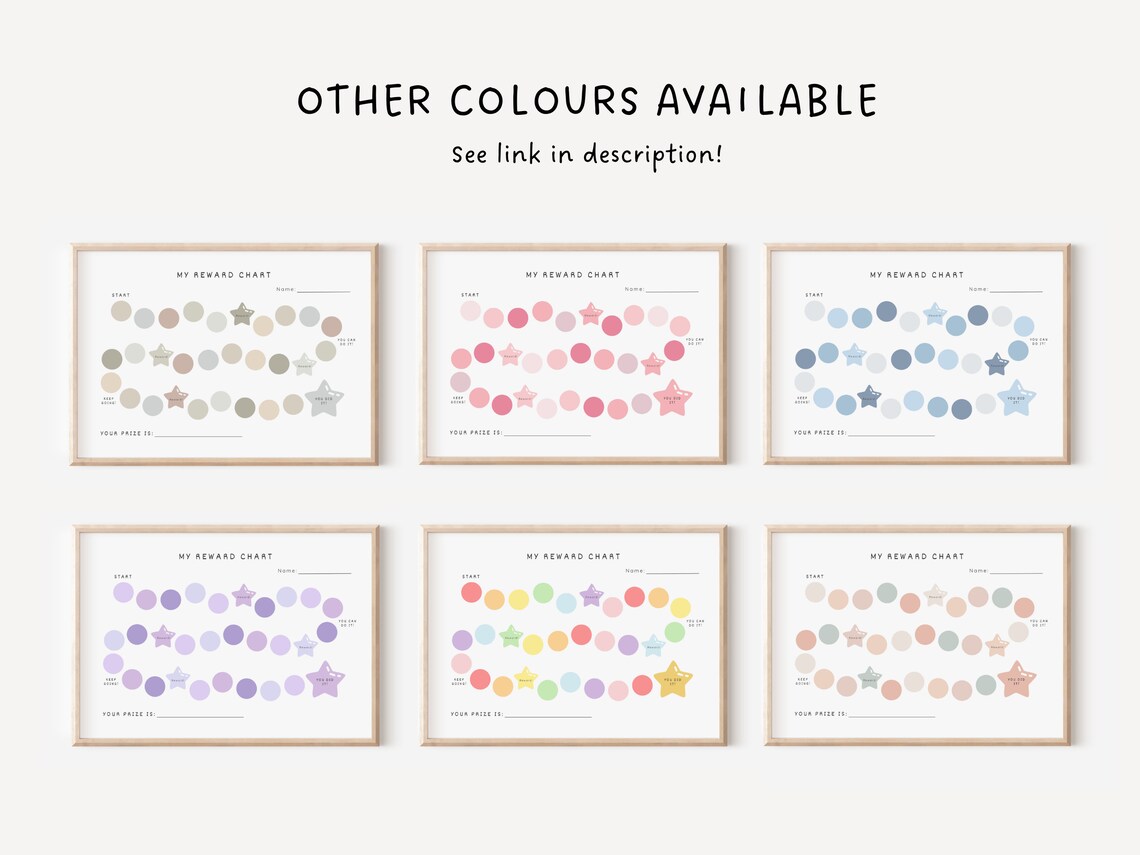 Kids Reward Chart Printable Girls Sticker Chart Neutral Kids Chore ...