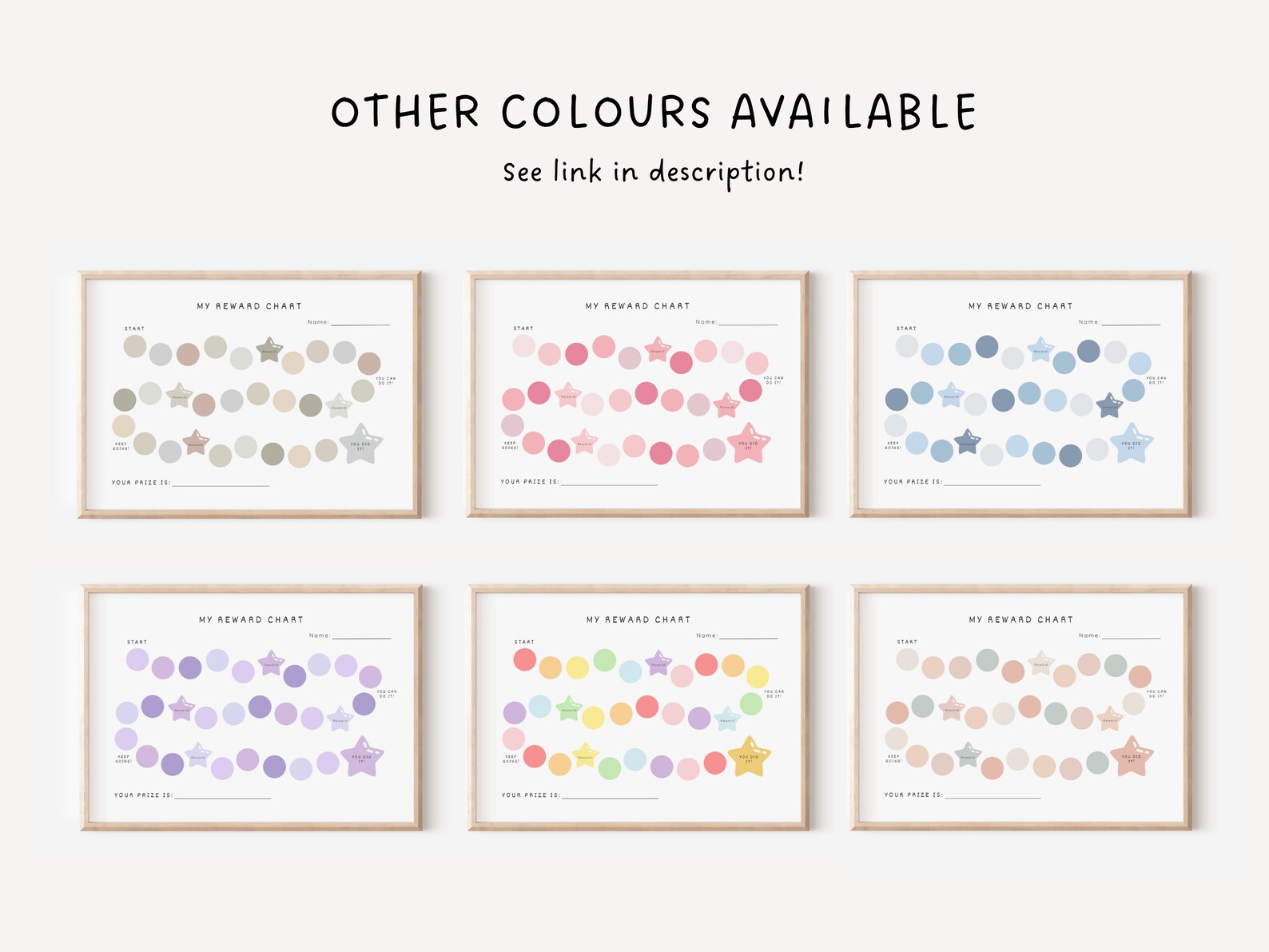 Kids Reward Chart Printable Girls Sticker Chart Neutral Kids Chore ...