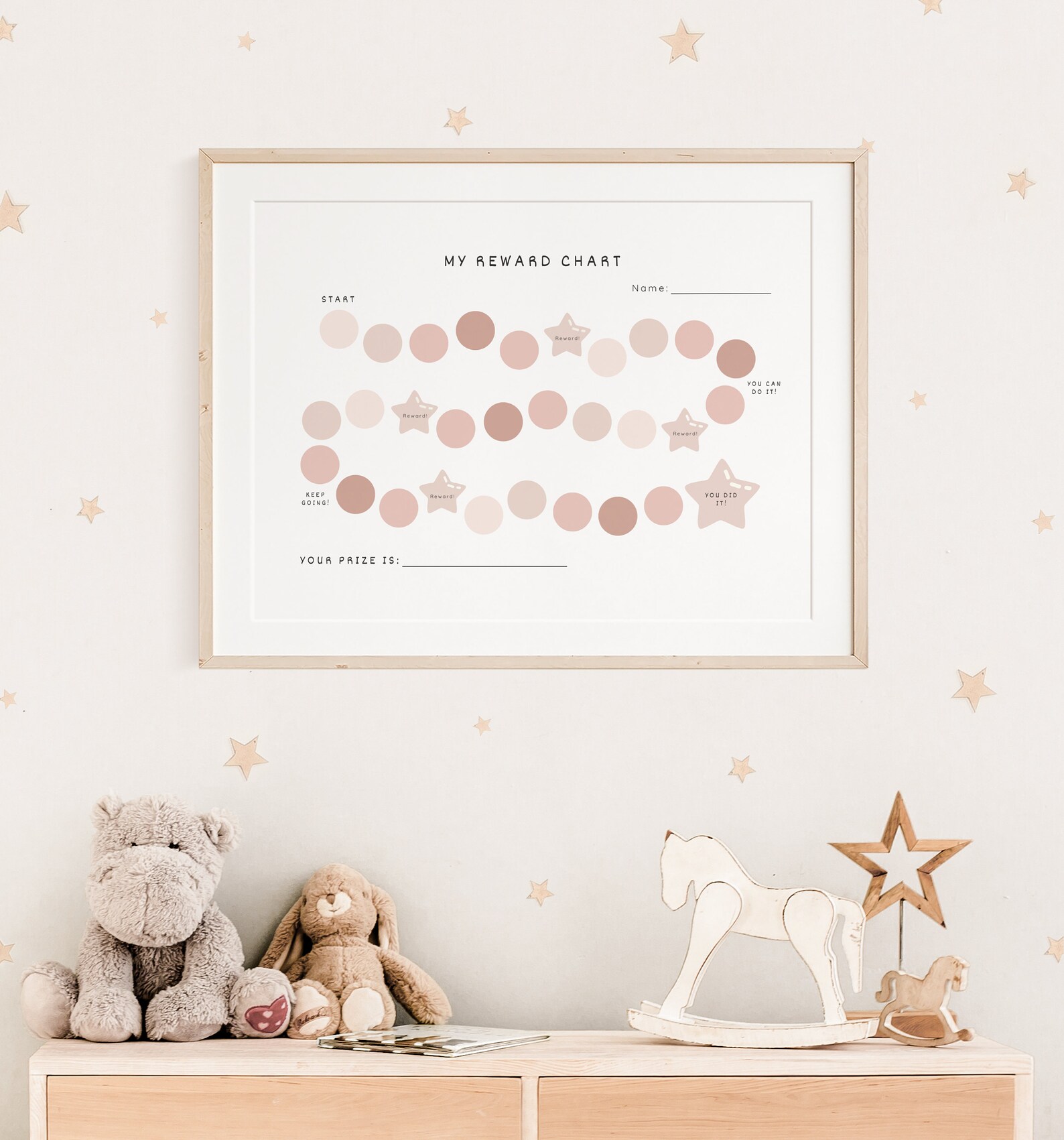 Kids Reward Chart Printable Girls Sticker Chart Neutral Kids Chore ...