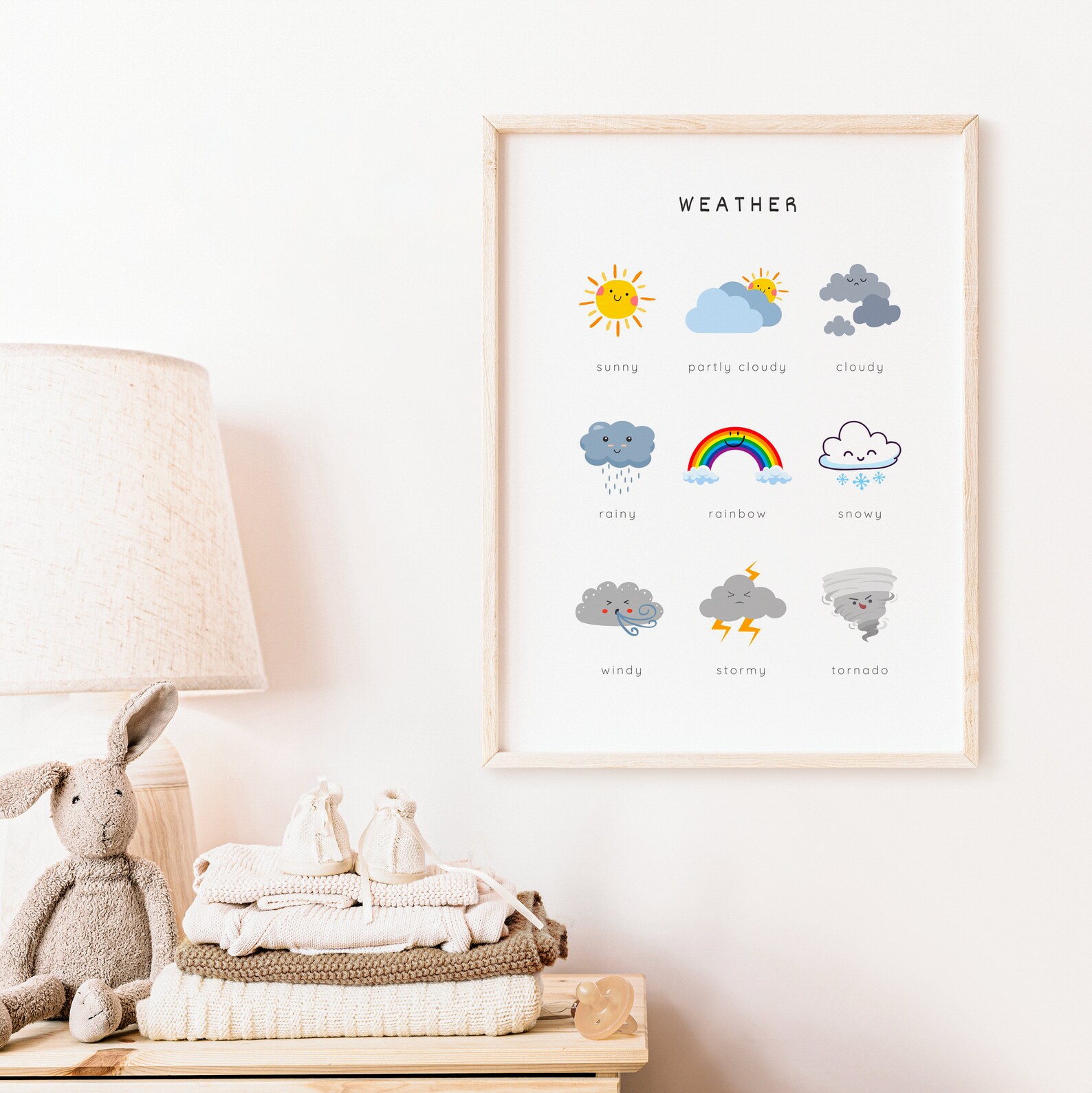 Weather Poster Weather Print Kids Weather Chart Montessori Poster ...