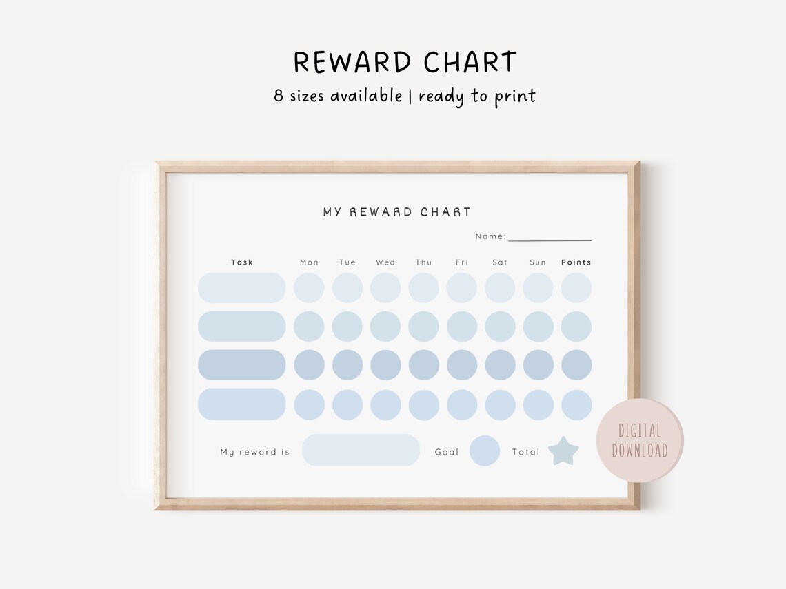 Kids Chore Chart Printable Bedtime Chart Kids Reward Chart Boys Routine ...