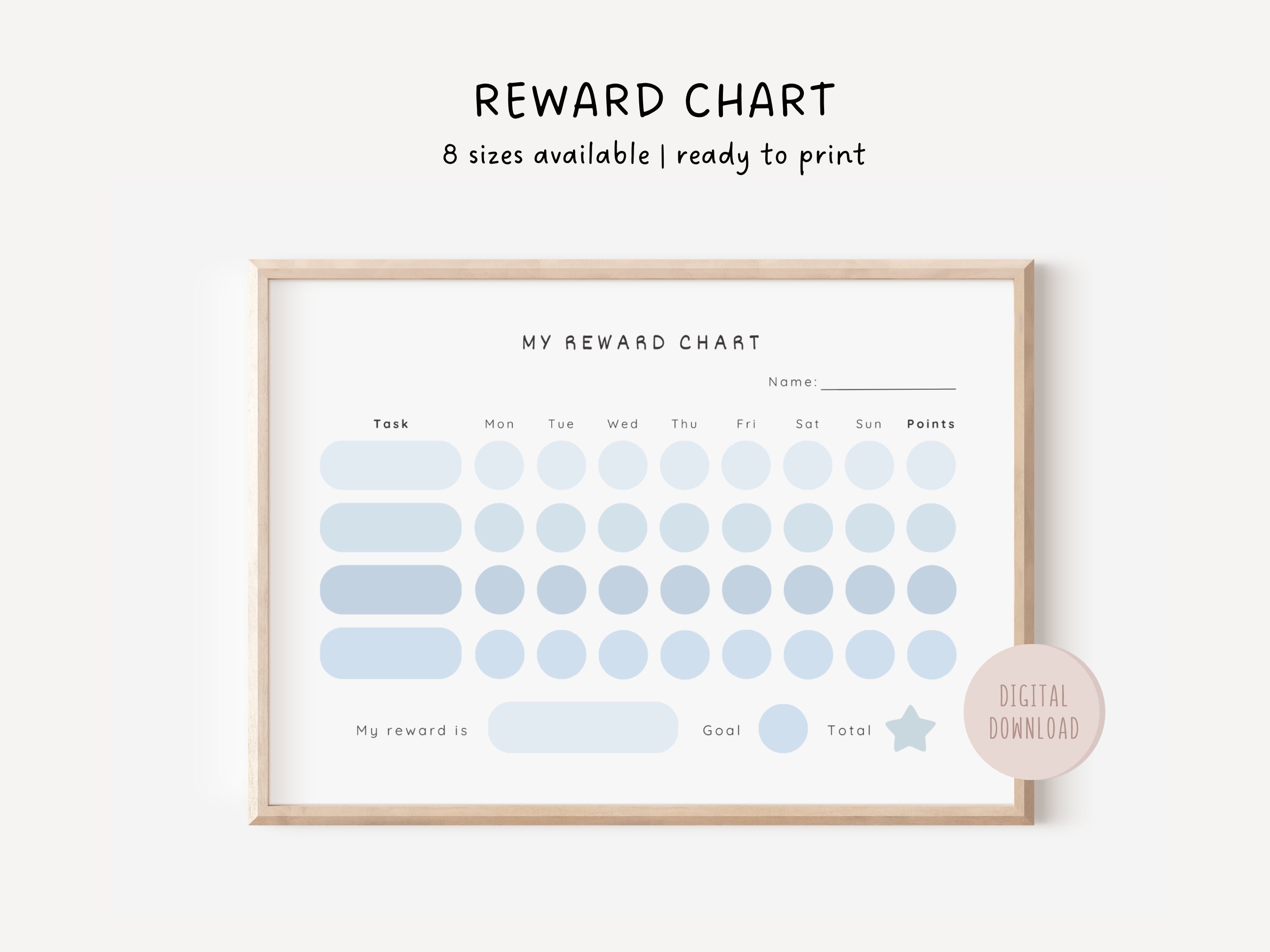 Kids Chore Chart Printable Bedtime Chart Kids Reward Chart Boys Routine ...