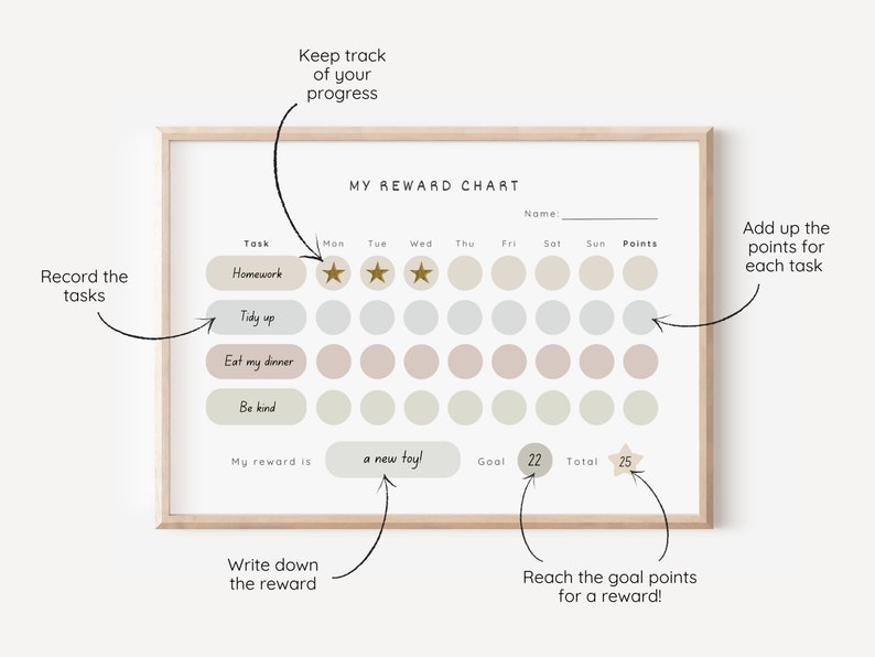 Kids Chore Chart Printable Bedtime Chart Kids Reward Chart Toddler ...
