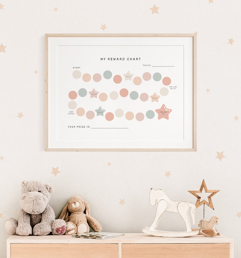Toddler Reward Chart Printable Sticker Chart Kids Reward System Boho ...