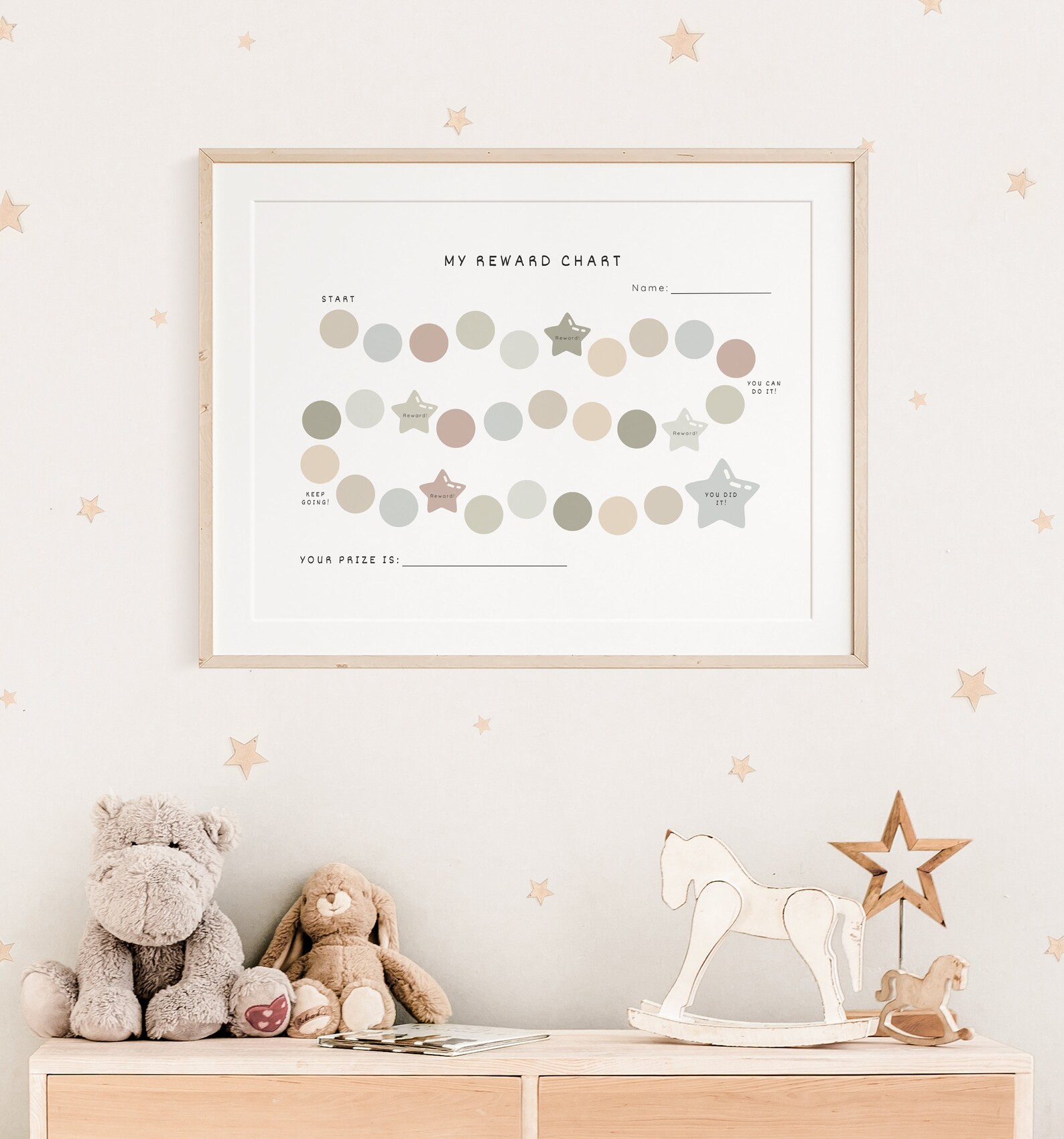 Toddler Reward Chart Printable Sticker Chart Kids Reward Chart Neutral ...
