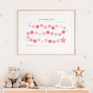 Pink Homeschool Reward Chart Printable Nursery Sticker Chart Toddler ...