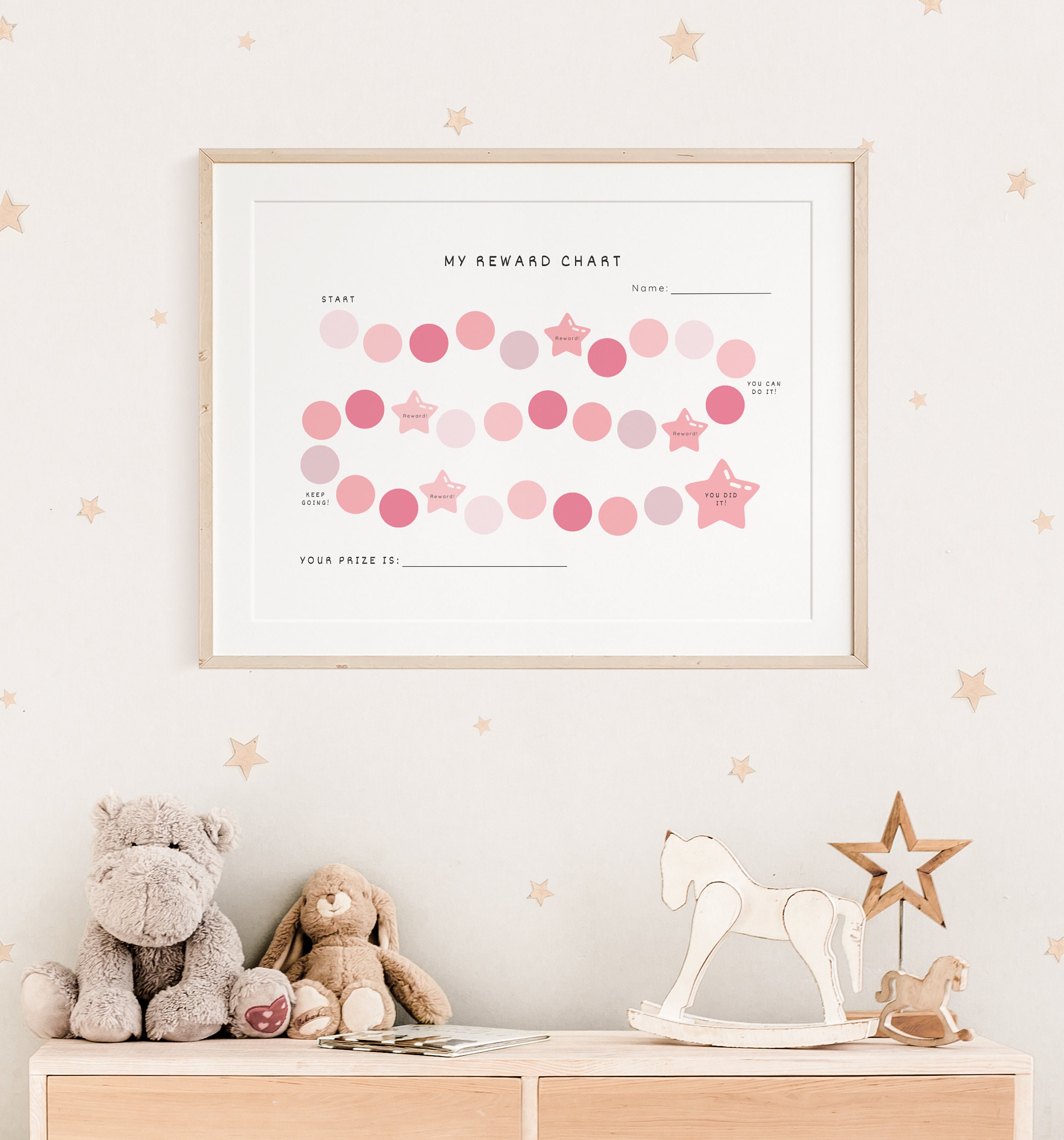 Pink Homeschool Reward Chart Printable Nursery Sticker Chart Toddler ...