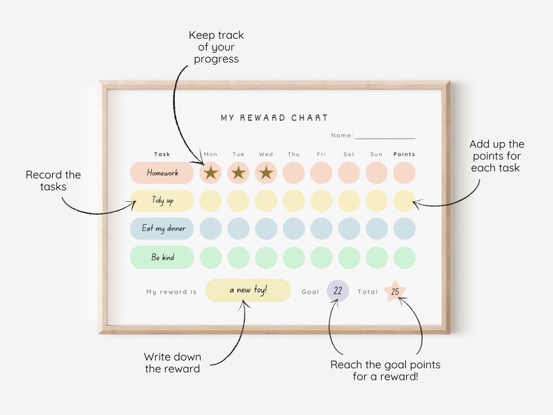 Kids Weekly Routine Chart Printable Reward Chart Kids Bedtime Routine ...