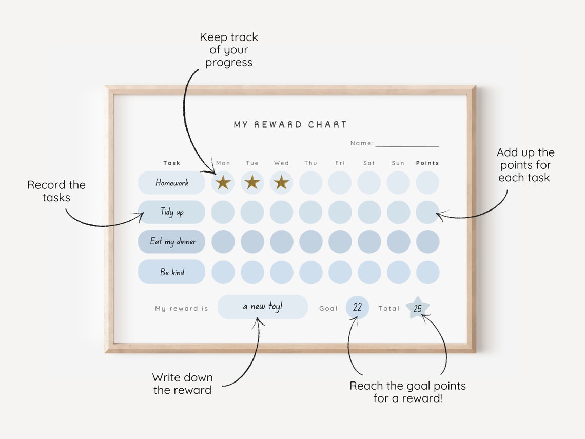 Kids Chore Chart Printable Bedtime Chart Kids Reward Chart Boys Routine Chart Morning Routine ...