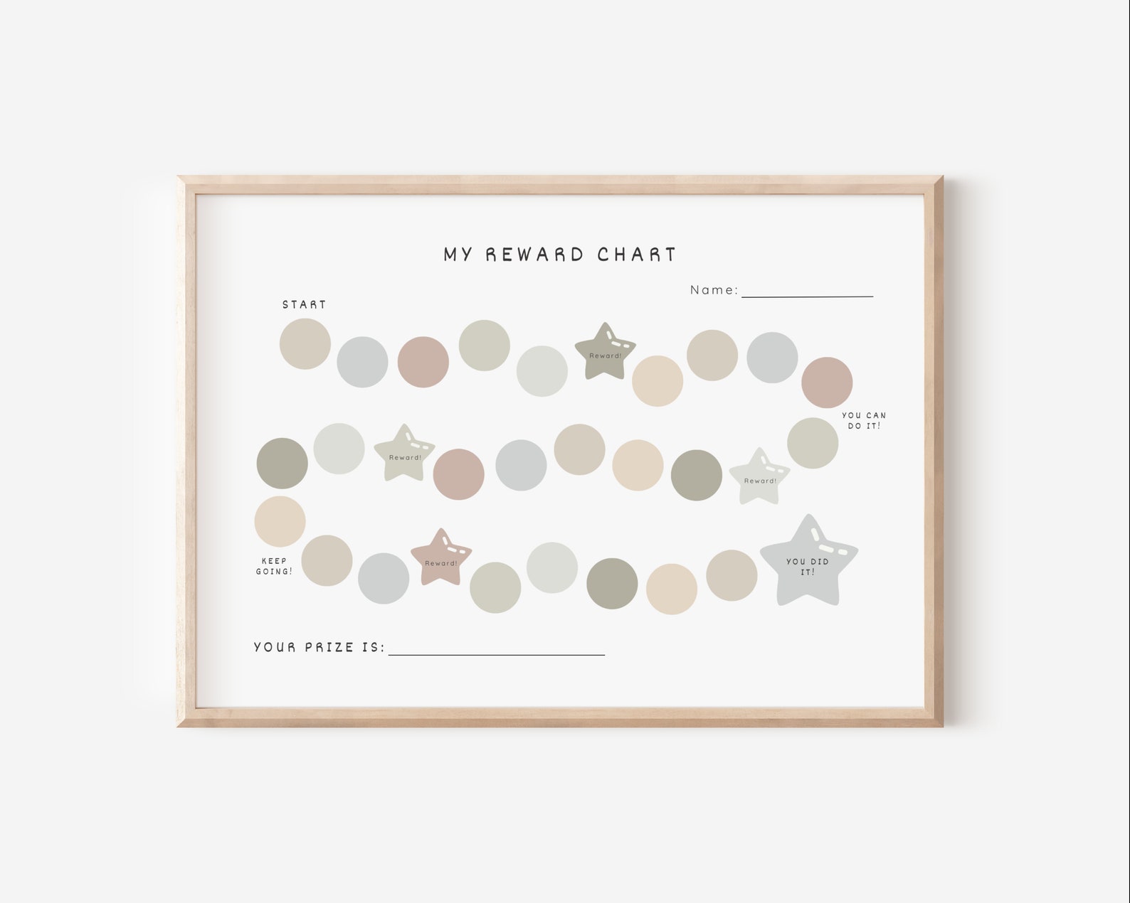 Toddler Reward Chart Printable Sticker Chart Kids Reward Chart Neutral ...
