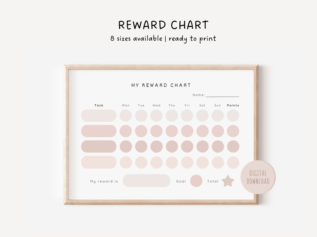 Kids Reward Chart Printable Kids Chore Chart Toddler Chore Chart Girls ...
