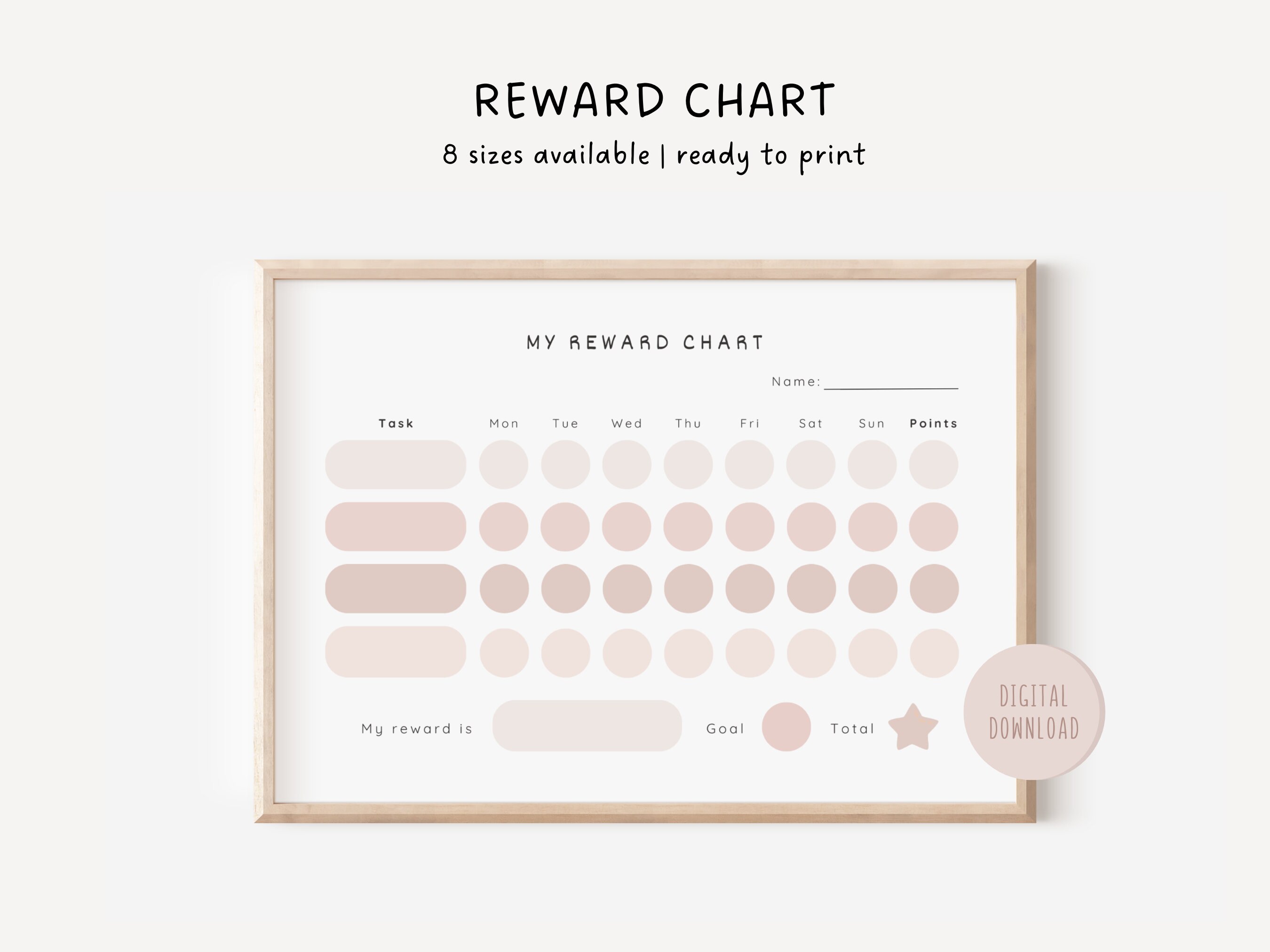Kids Reward Chart Printable Kids Chore Chart Toddler Chore Chart Girls ...