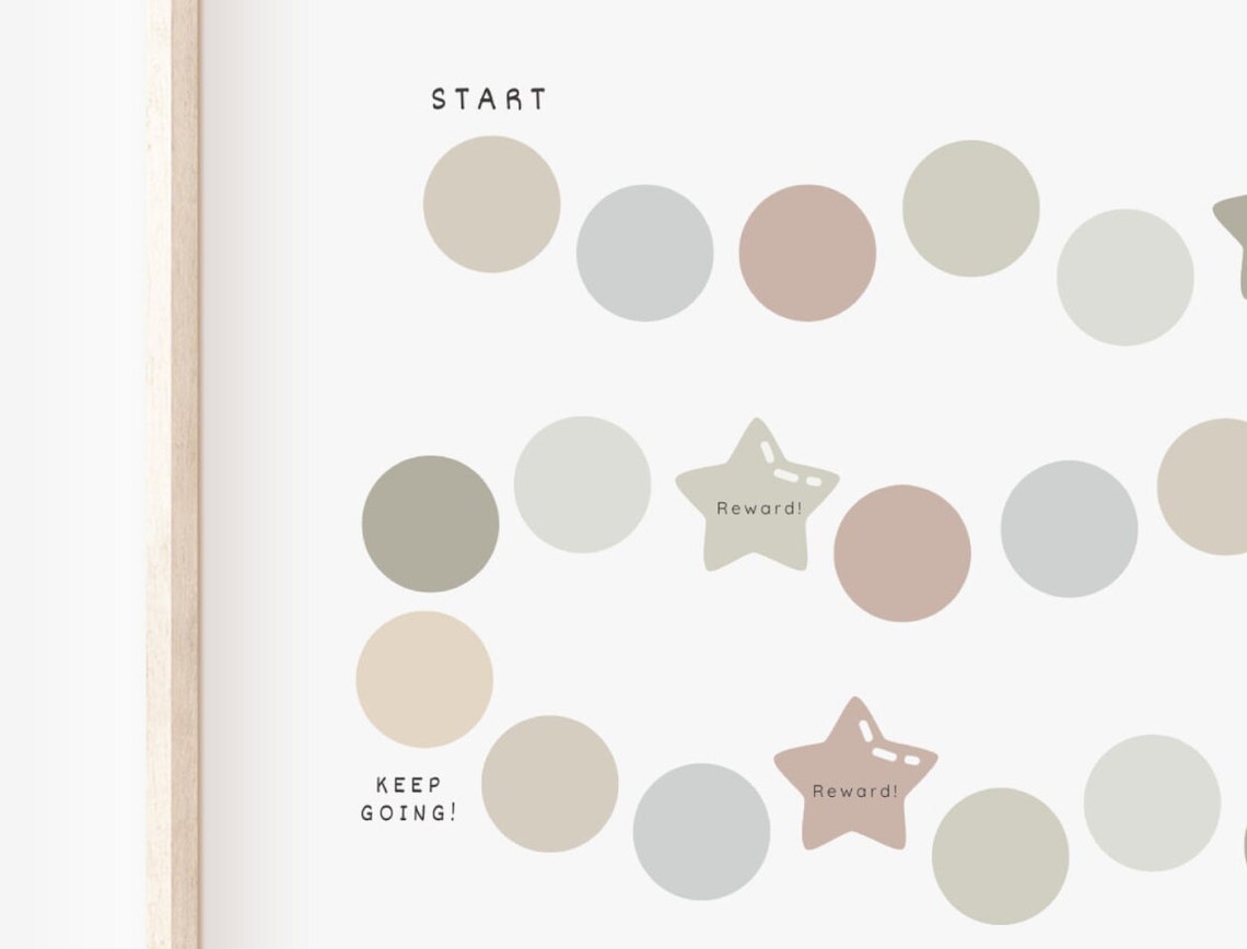 Toddler Reward Chart Printable Sticker Chart Kids Reward Chart Neutral ...