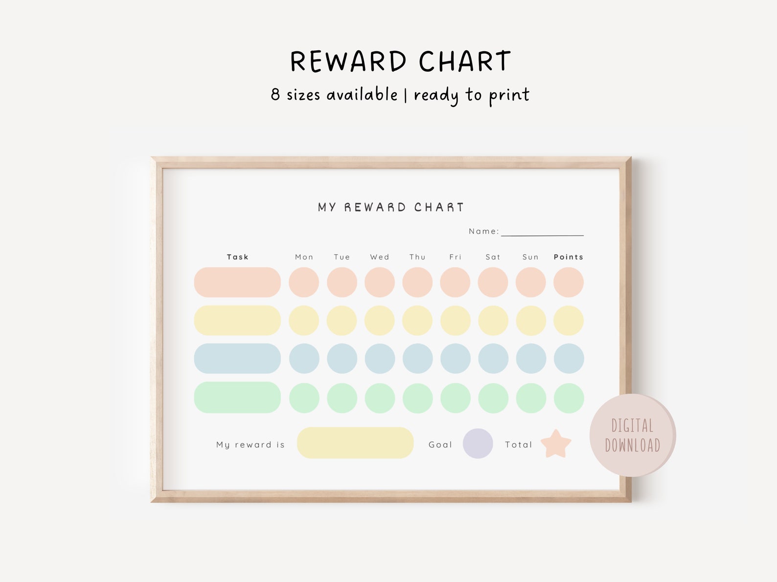 Kids Weekly Routine Chart Printable Reward Chart Kids Bedtime Routine ...