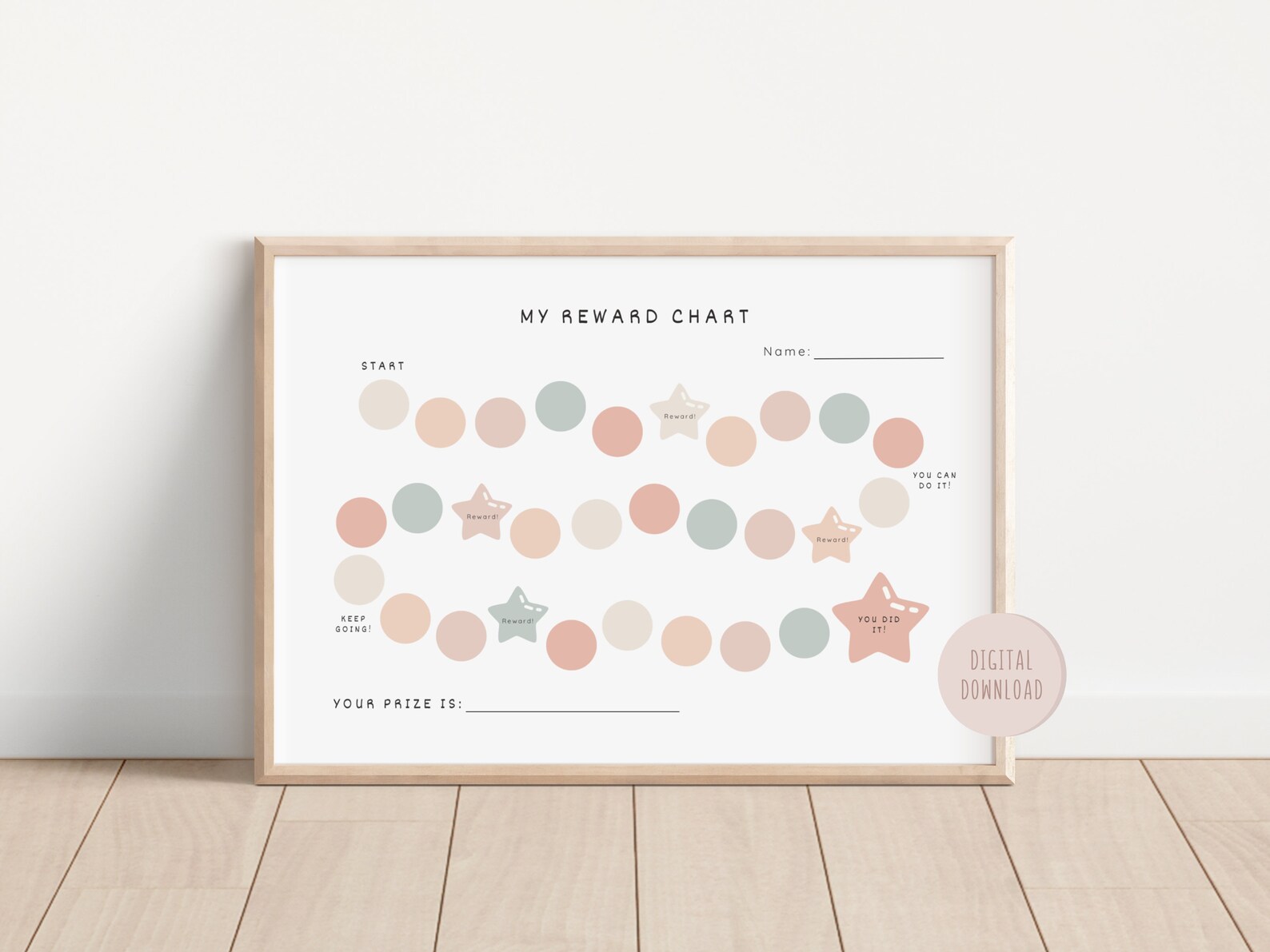 Toddler Reward Chart Printable Sticker Chart Kids Reward System Boho ...