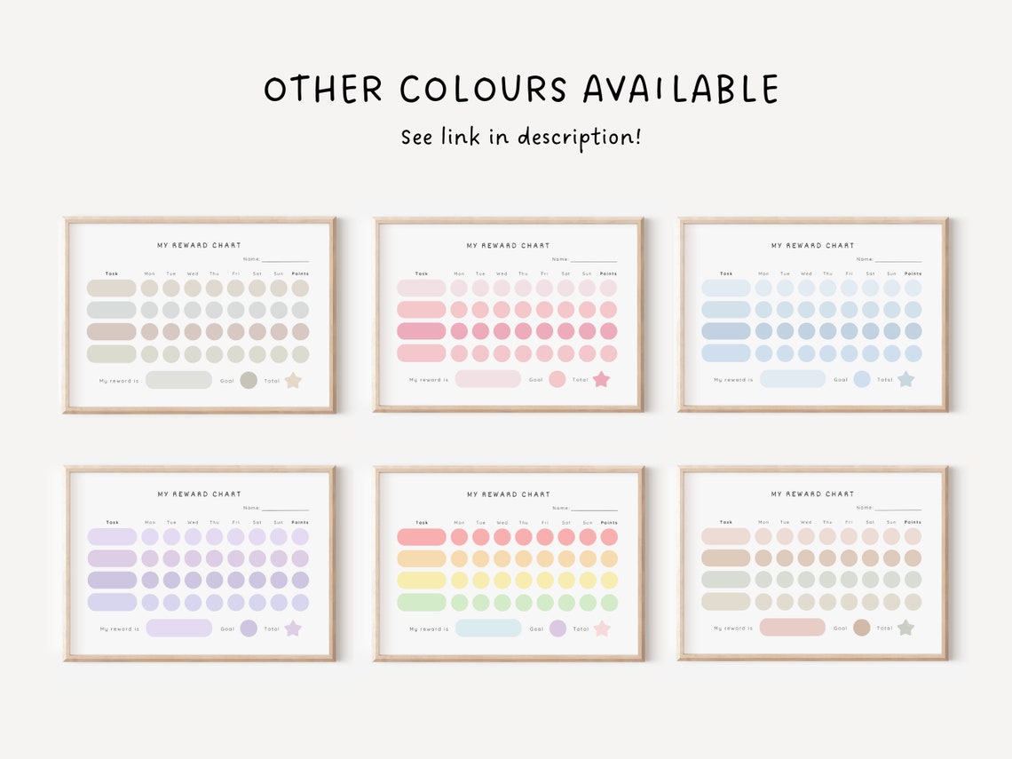 Kids Reward Chart Printable Kids Chore Chart Toddler Chore Chart Girls ...