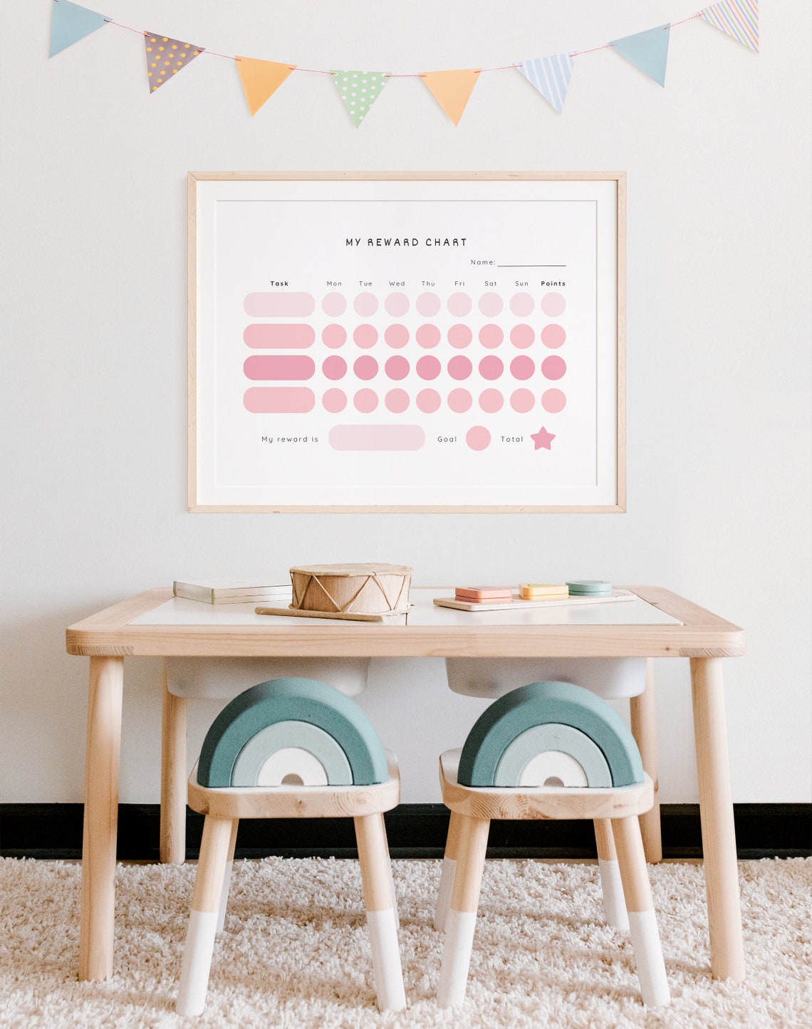 Morning Routine Chart for Kids Reward Chart Girls Bedtime Routine Chart ...