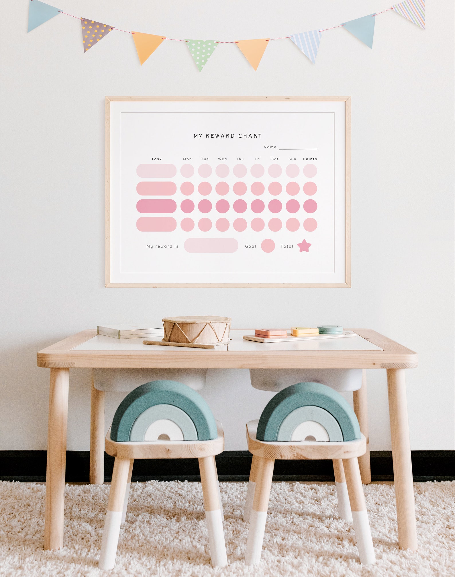 Morning Routine Chart for Kids Reward Chart Girls Bedtime Routine Chart ...