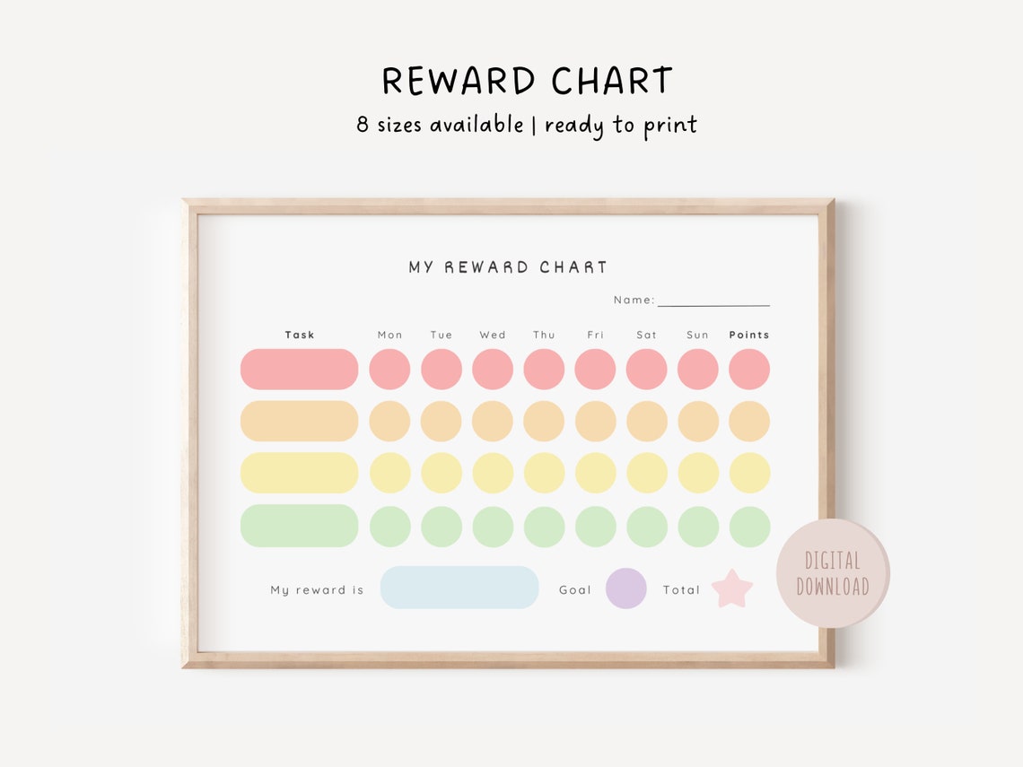 Kids Reward Chart Printable Kids Chore Chart Toddler Chore Chart Family ...