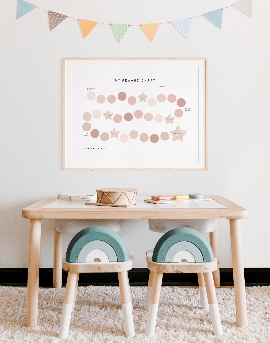 Kids Reward Chart Printable Girls Sticker Chart Neutral Kids Chore ...