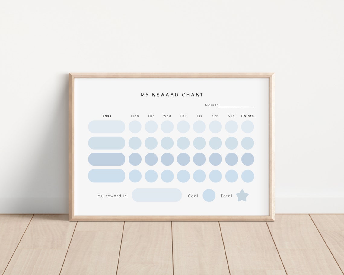 Kids Chore Chart Printable Bedtime Chart Kids Reward Chart Boys Routine ...