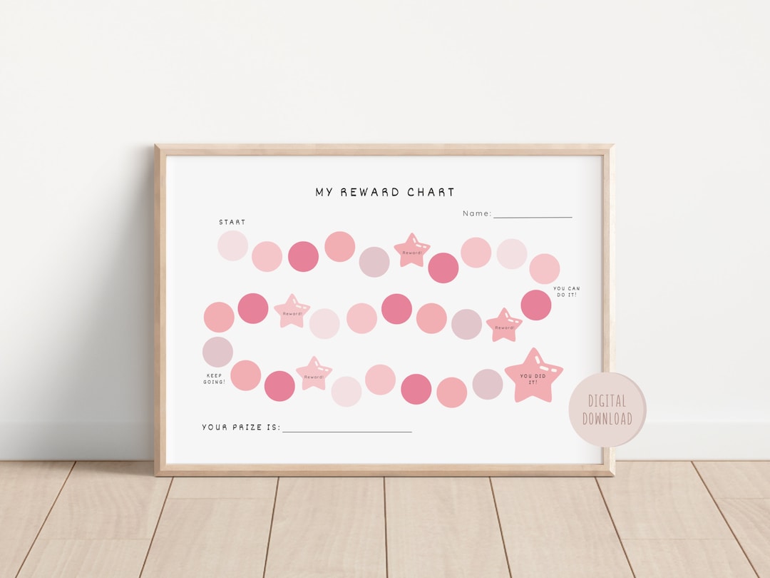 Pink Homeschool Reward Chart Printable Nursery Sticker Chart Toddler ...