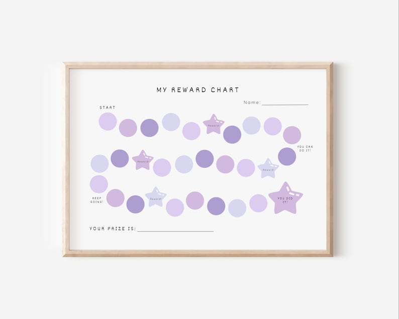 Kids Reward Chart Printable Toddler Reward Chart Girls Sticker Chart ...