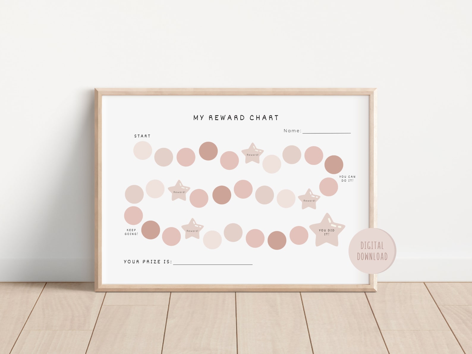 Kids Reward Chart Printable Girls Sticker Chart Neutral Kids Chore ...
