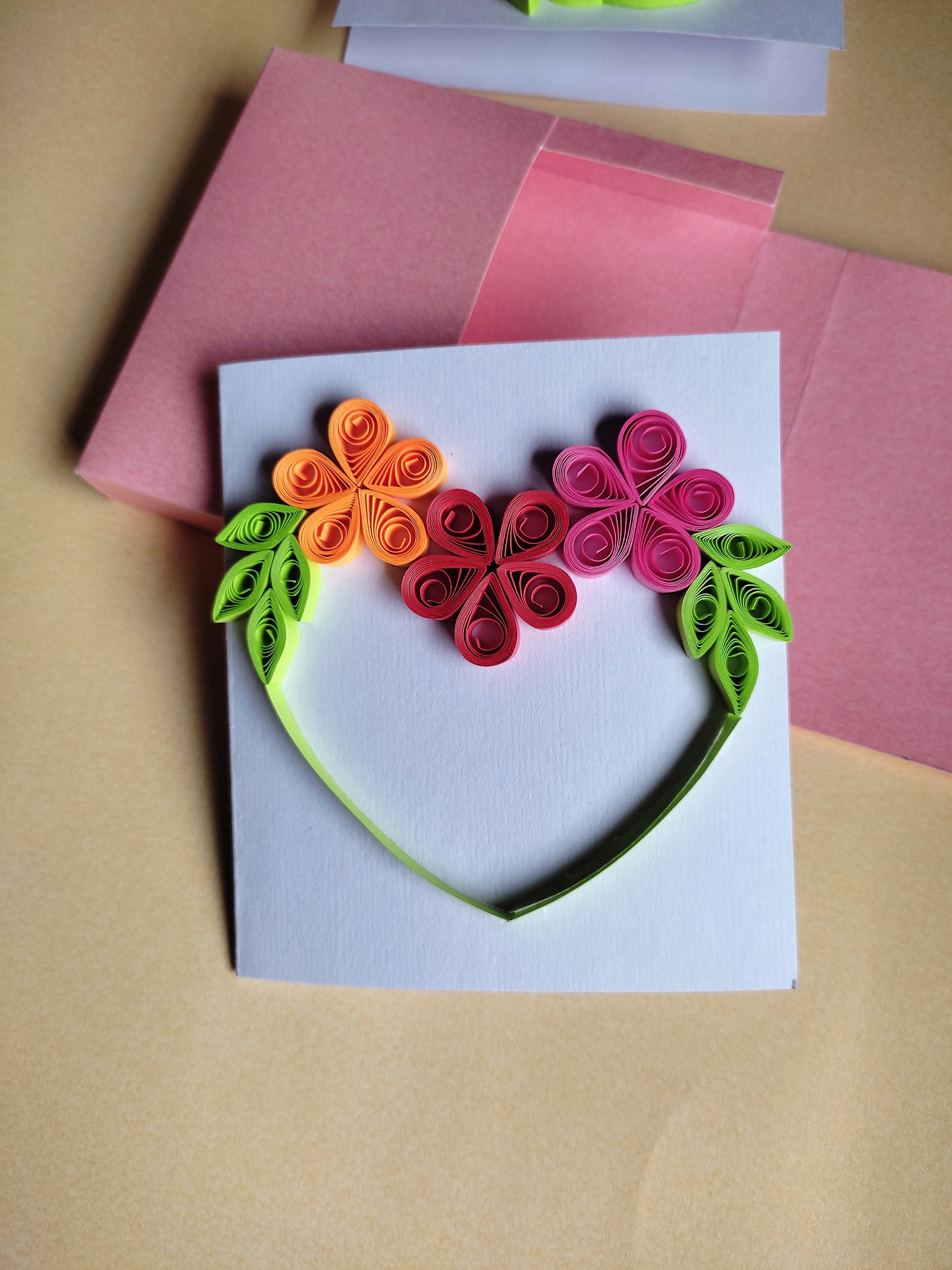 Set of 3 Quilled Cards With Box Envelop, Quilled Birthday Cards ...