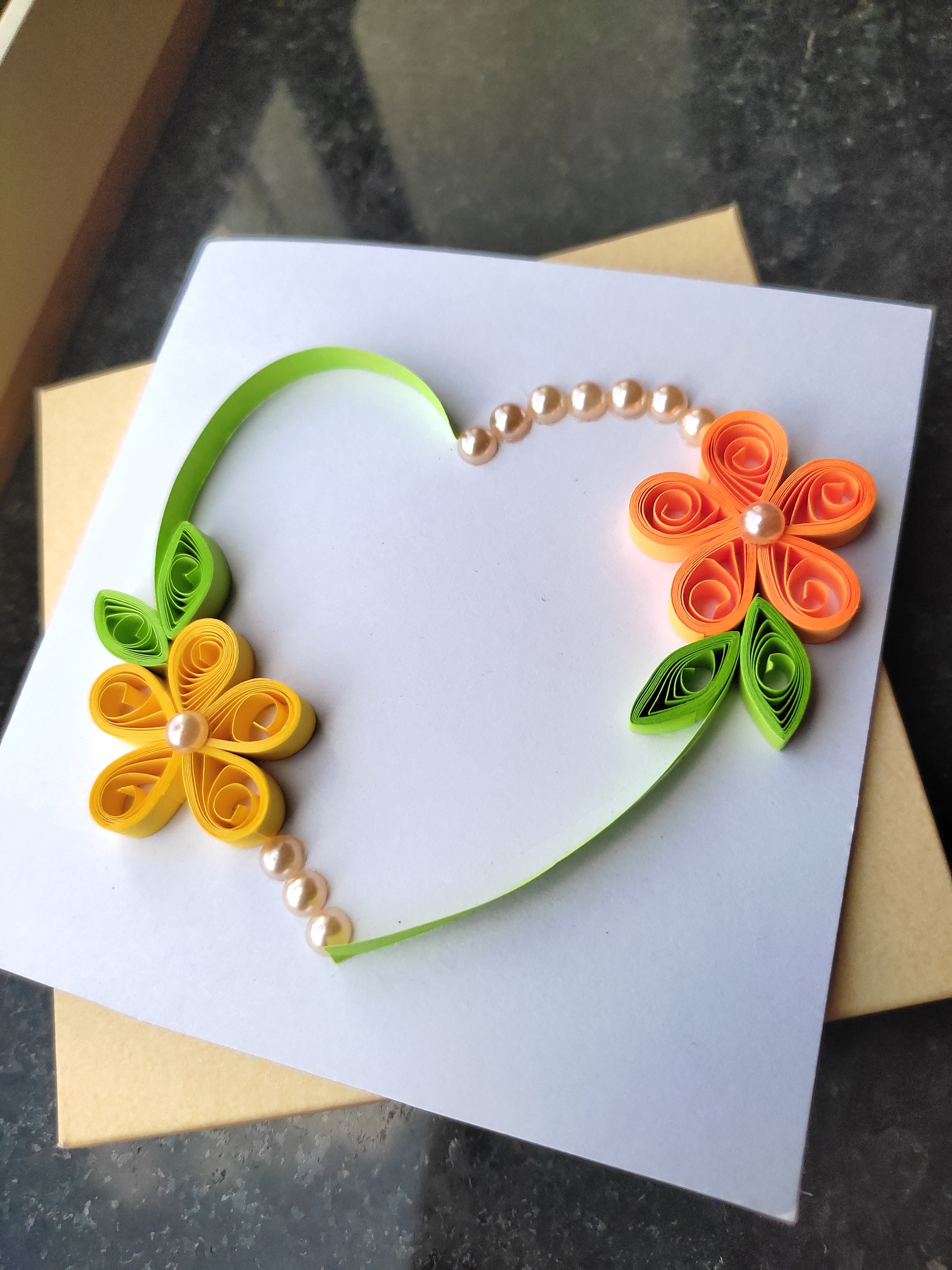 Quilled Cards With Box Envelop, Quilled Birthday Cards , Blank Cards ...