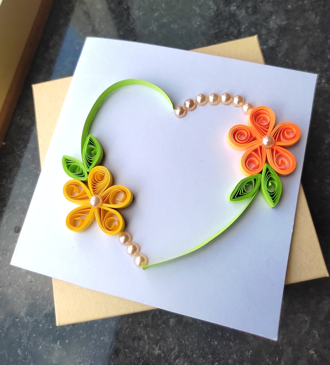 Quilled Cards With Box Envelop, Quilled Birthday Cards , Blank Cards ...