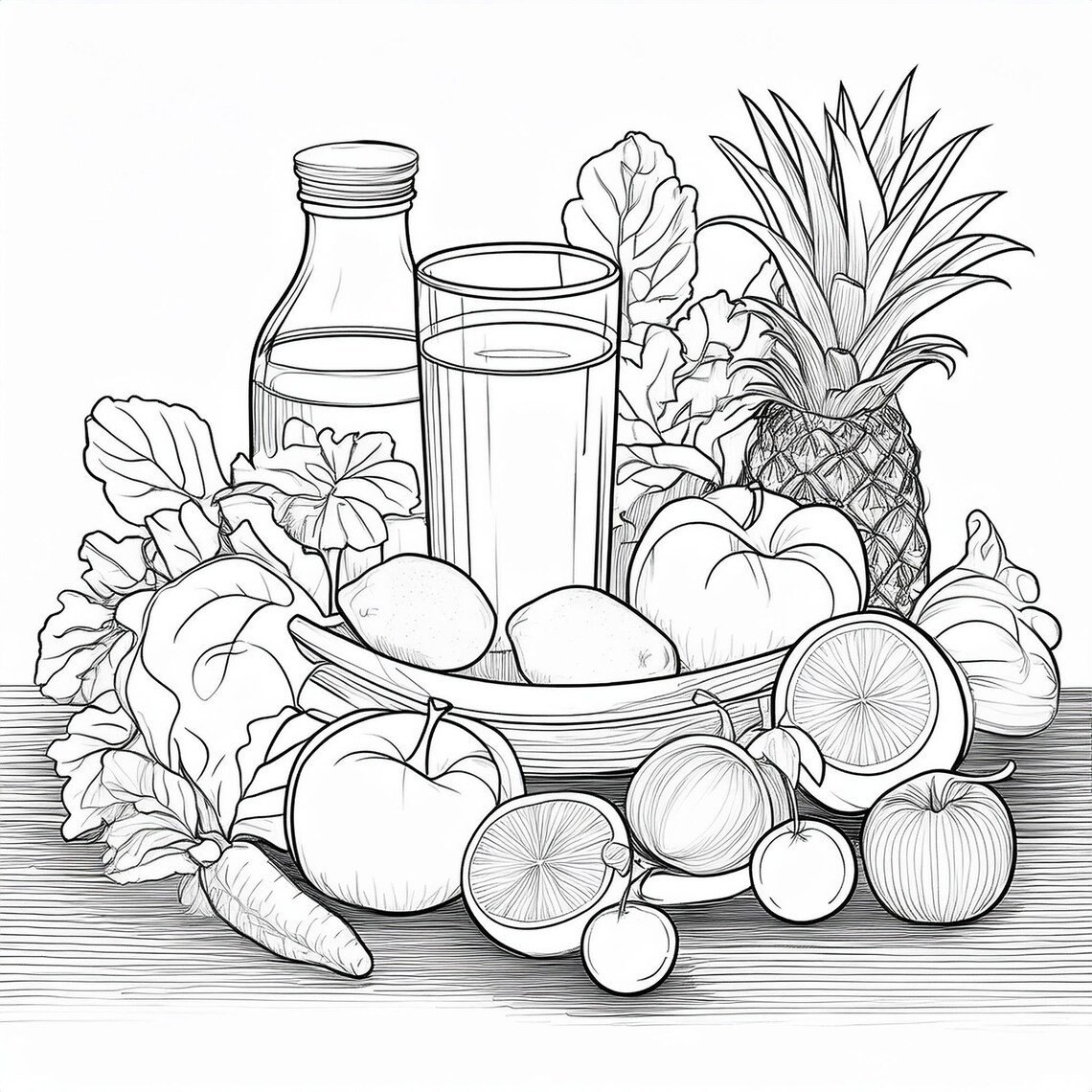 Level 4 of Foodie Fun Coloring Pages: 25 Digital Coloring Pages of Food ...