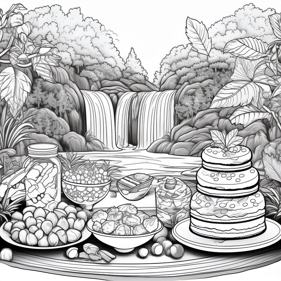 Level 1 of Foodie Fun Coloring Pages: 25 Digital Coloring Pages of Food ...