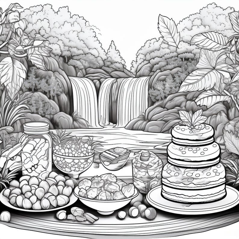 Level 1 of Foodie Fun Coloring Pages: 25 Digital Coloring Pages of Food ...