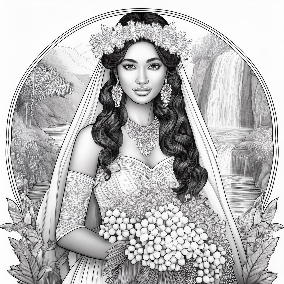 Brides & Beauties (50 Coloring Pages for Brides, Bridesmaids, and ...