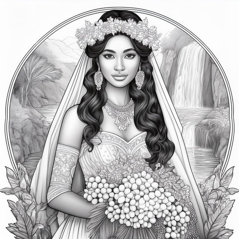 Brides & Beauties (50 Coloring Pages for Brides, Bridesmaids, and ...
