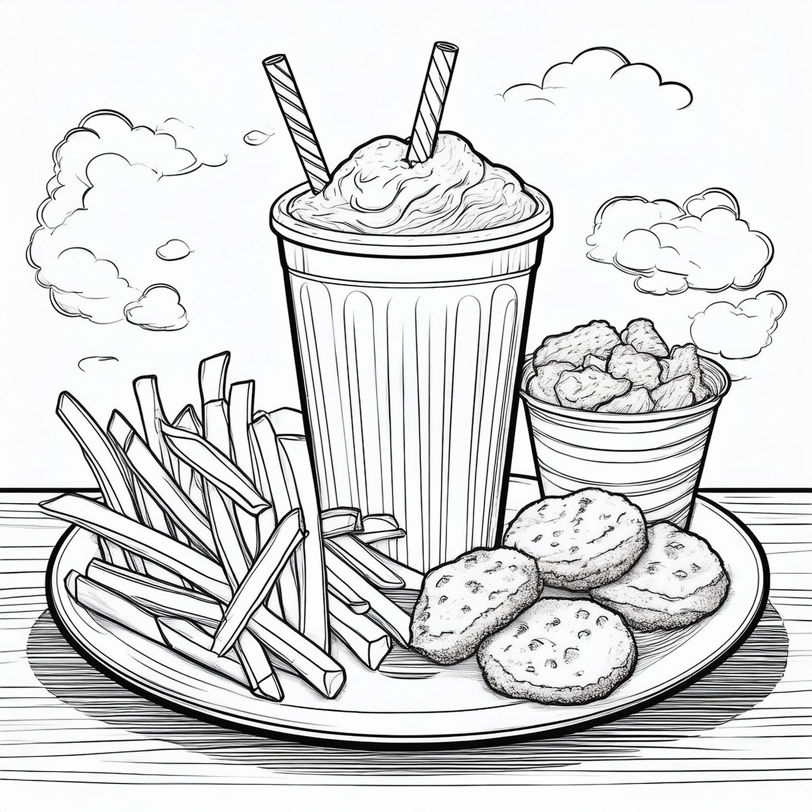 Level 4 of Foodie Fun Coloring Pages: 25 Digital Coloring Pages of Food ...