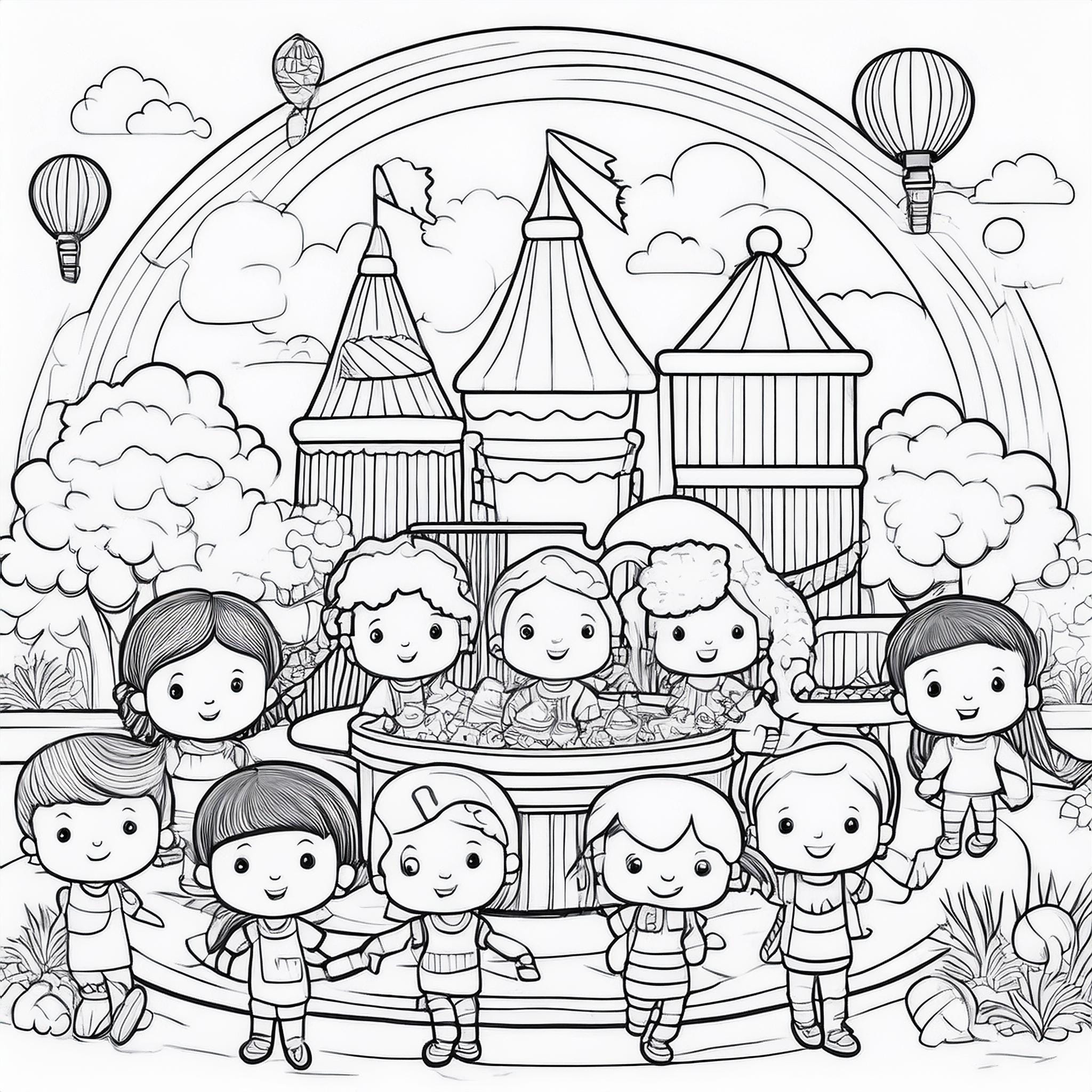Children at the Theme Park (class One) - Etsy