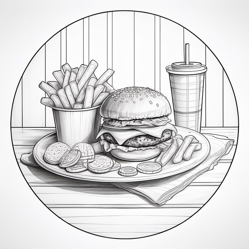 Level 4 of Foodie Fun Coloring Pages: 25 Digital Coloring Pages of Food ...