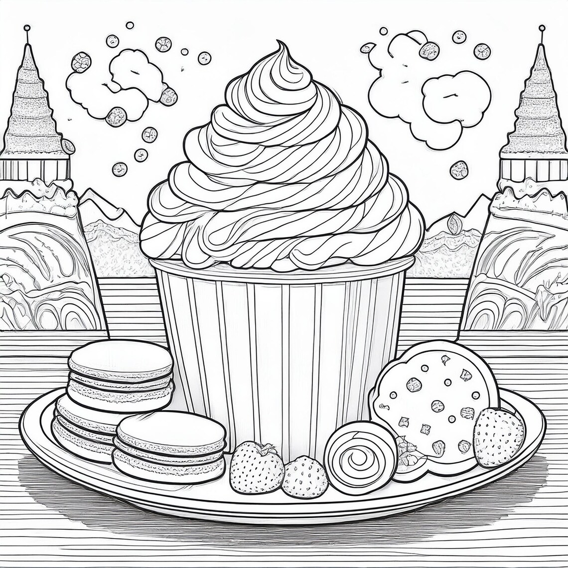 Level 4 of Foodie Fun Coloring Pages: 25 Digital Coloring Pages of Food ...